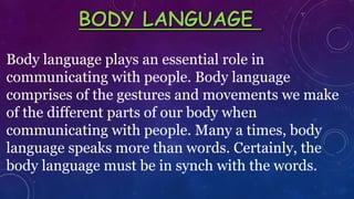 Role and importance of body language | PPTX