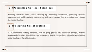 Role and importance of learning materials in education, Learning ...