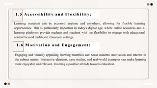 Role and importance of learning materials in education, Learning ...