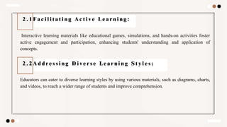 Role and importance of learning materials in education, Learning ...