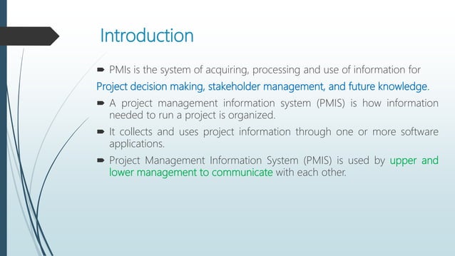 Prajwal Bhattarai - Role and Importance of Project Management Information system(pmis | PPTX