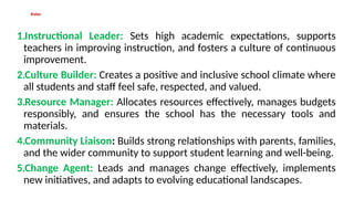 The Role and qualities of a Principal | PPTX