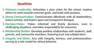 The Role and qualities of a Principal | PPTX