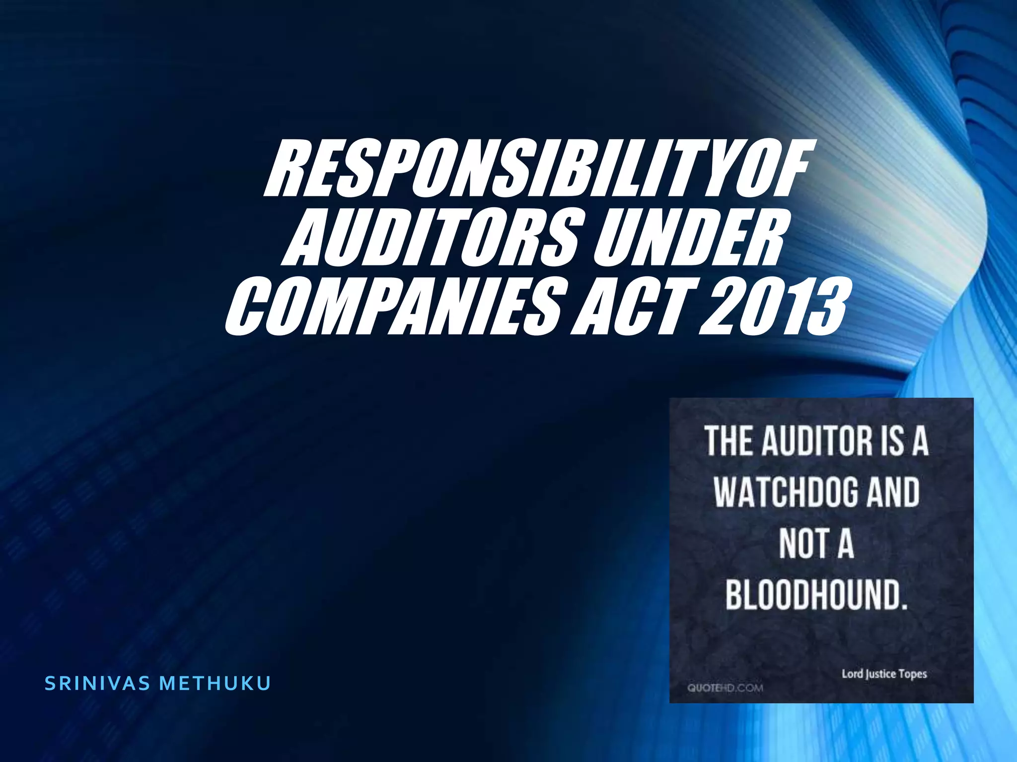 Role And Responsibilities Of Auditor Ppt