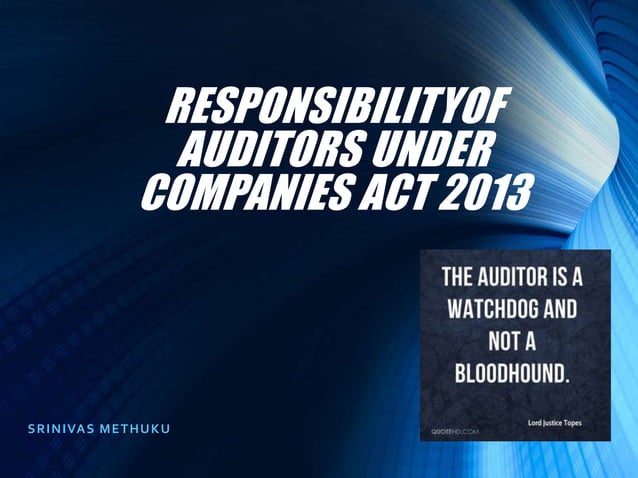 Role and responsibilities of auditor | PPTX
