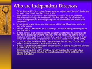 Role and responsibilities of independent directors | PPT