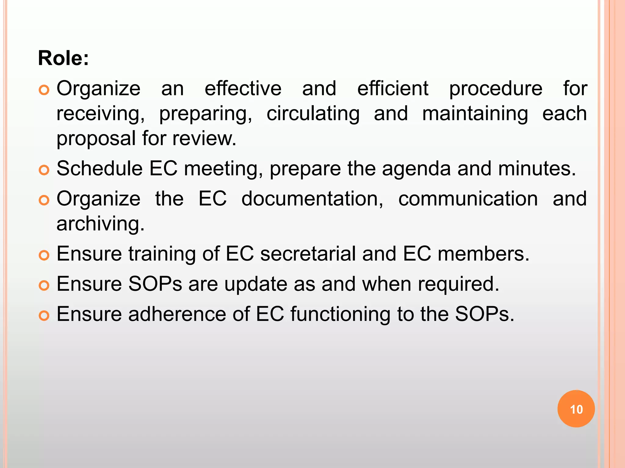 Role and responsibility of ec members | PPTX