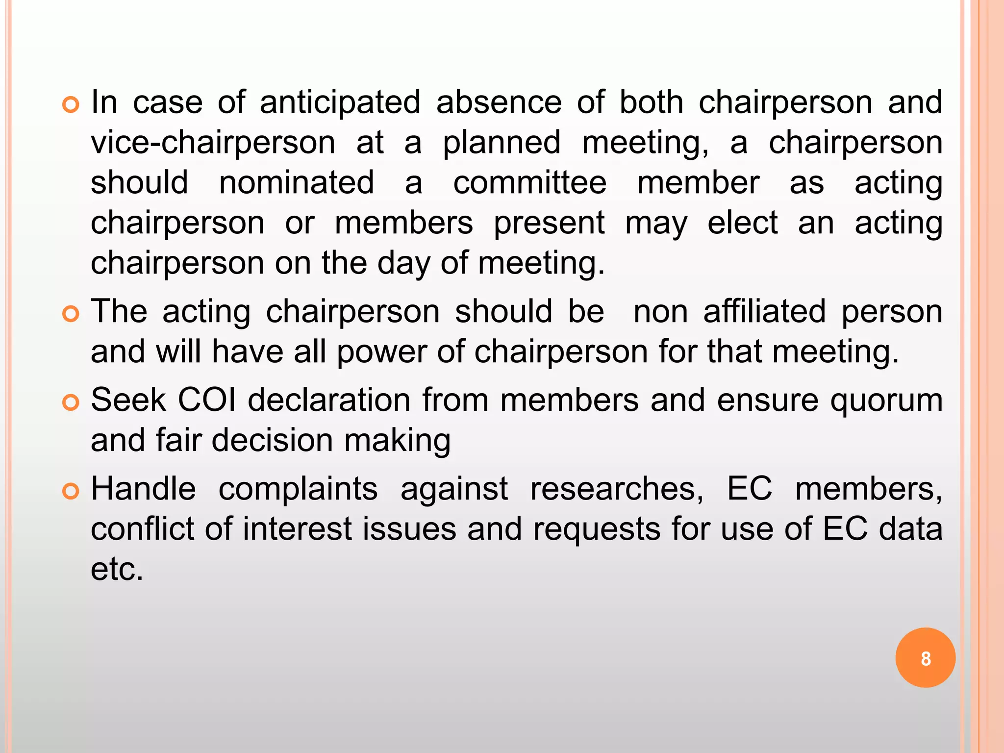 Role and responsibility of ec members | PPTX