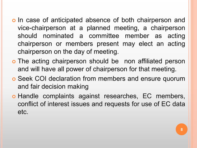 Role and responsibility of ec members | PPTX