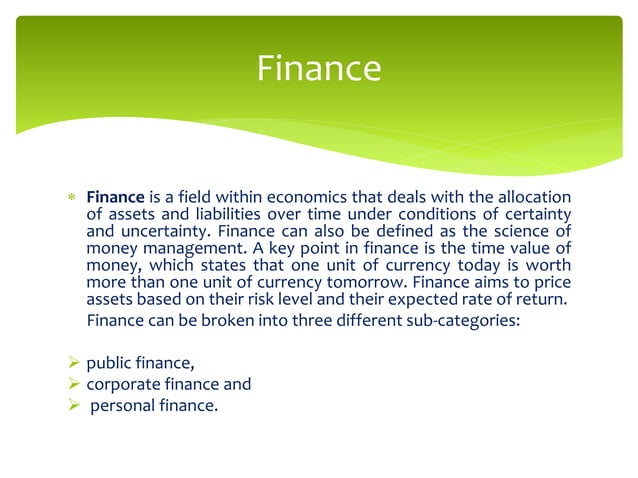 Role and significance of finance in other functional areas | PPTX