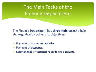 Role and significance of finance in other functional areas | PPTX