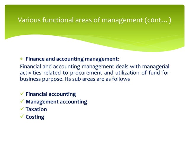 Role and significance of finance in other functional areas | PPTX