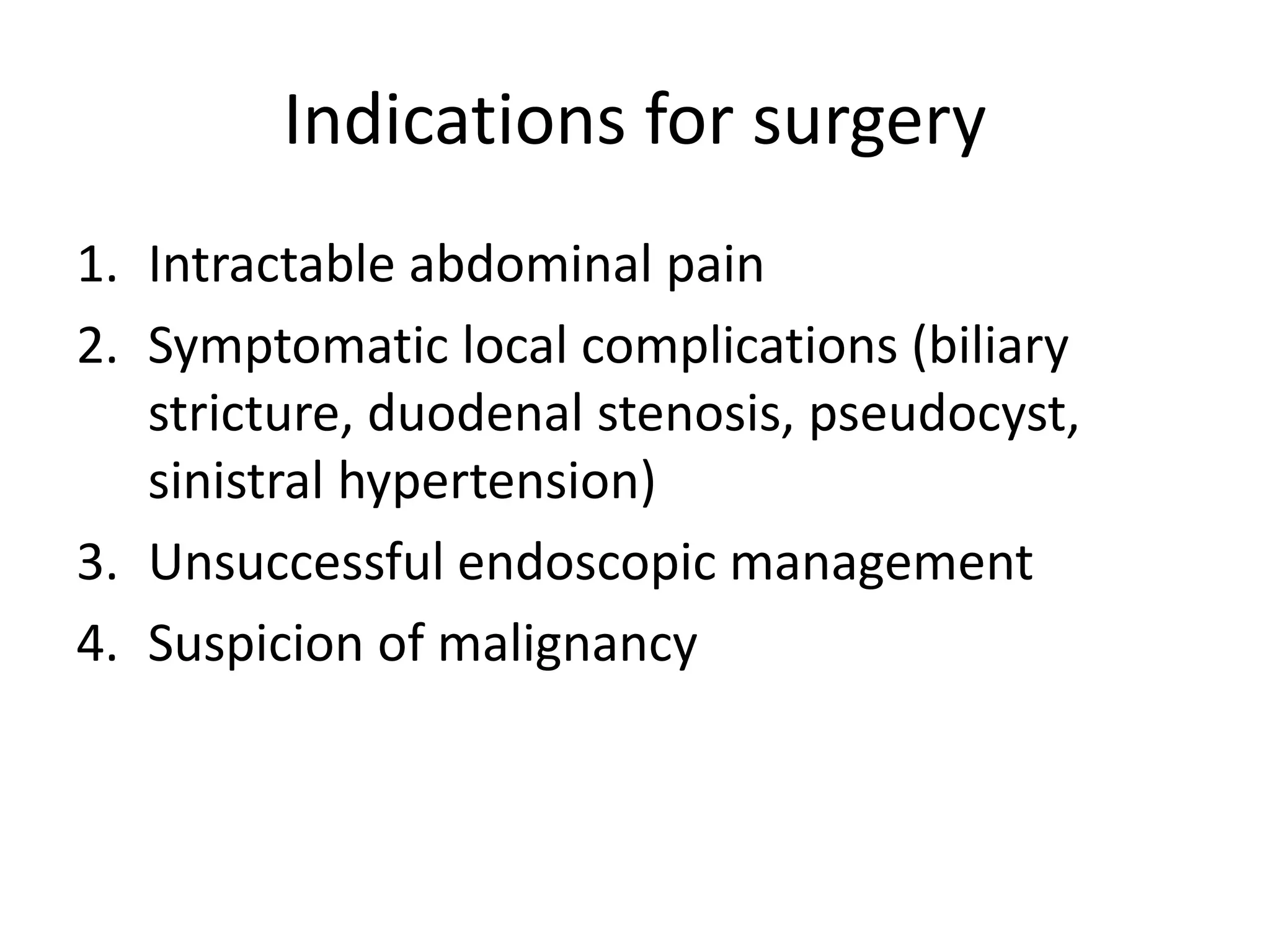 Role and types of surgery in chronic pancreatitis | PPTX