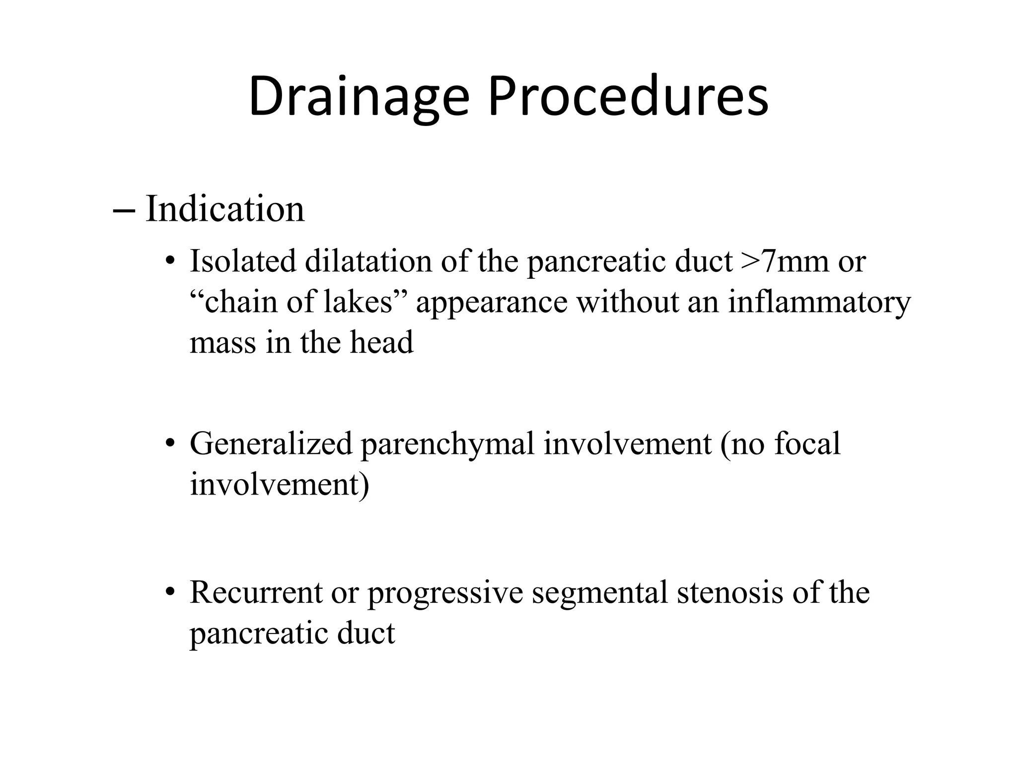 Role and types of surgery in chronic pancreatitis | PPTX