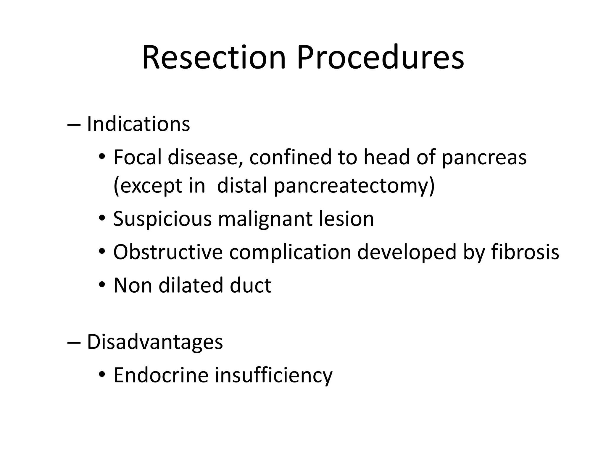 Role and types of surgery in chronic pancreatitis | PPTX