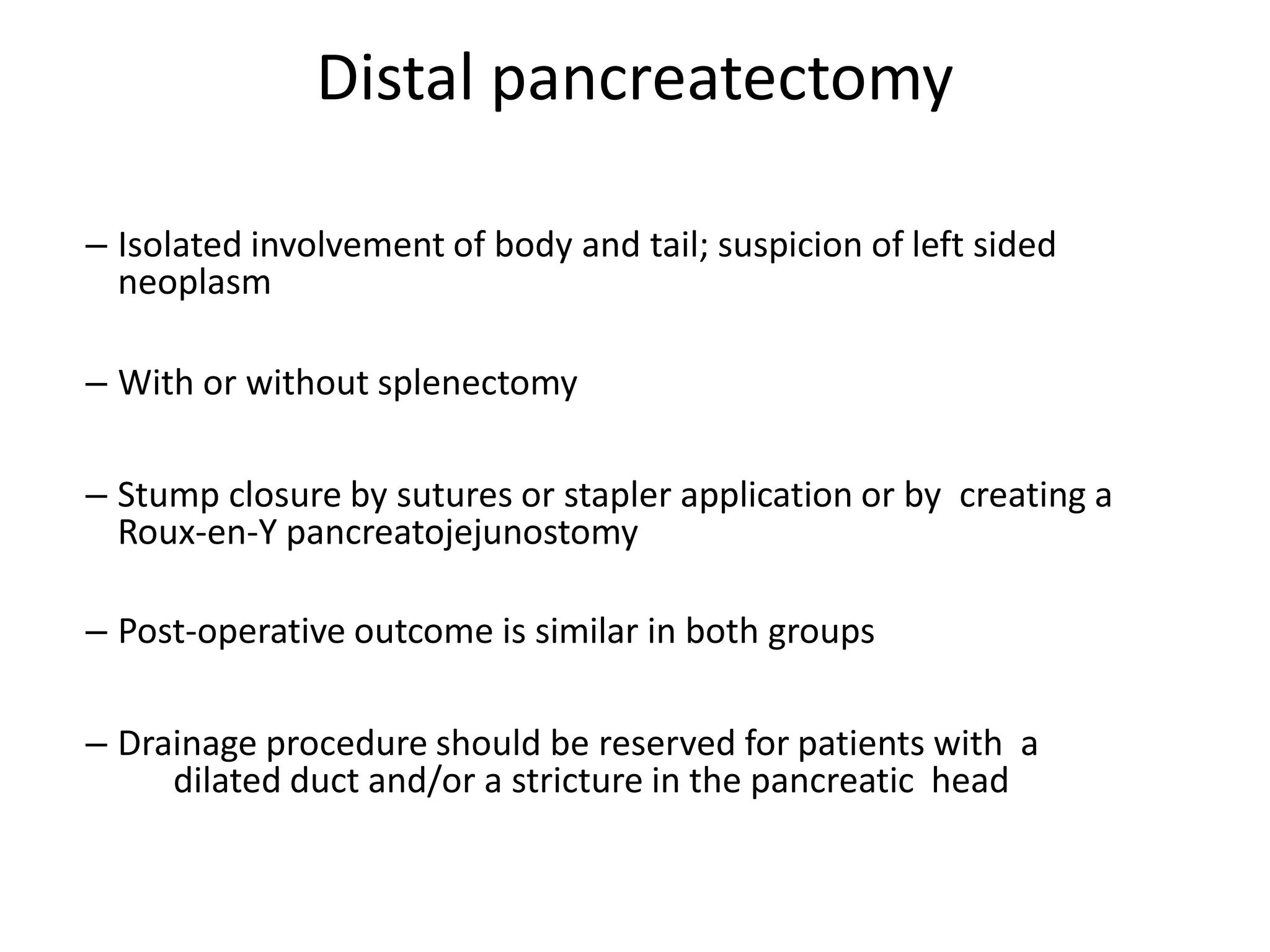 Role and types of surgery in chronic pancreatitis | PPTX