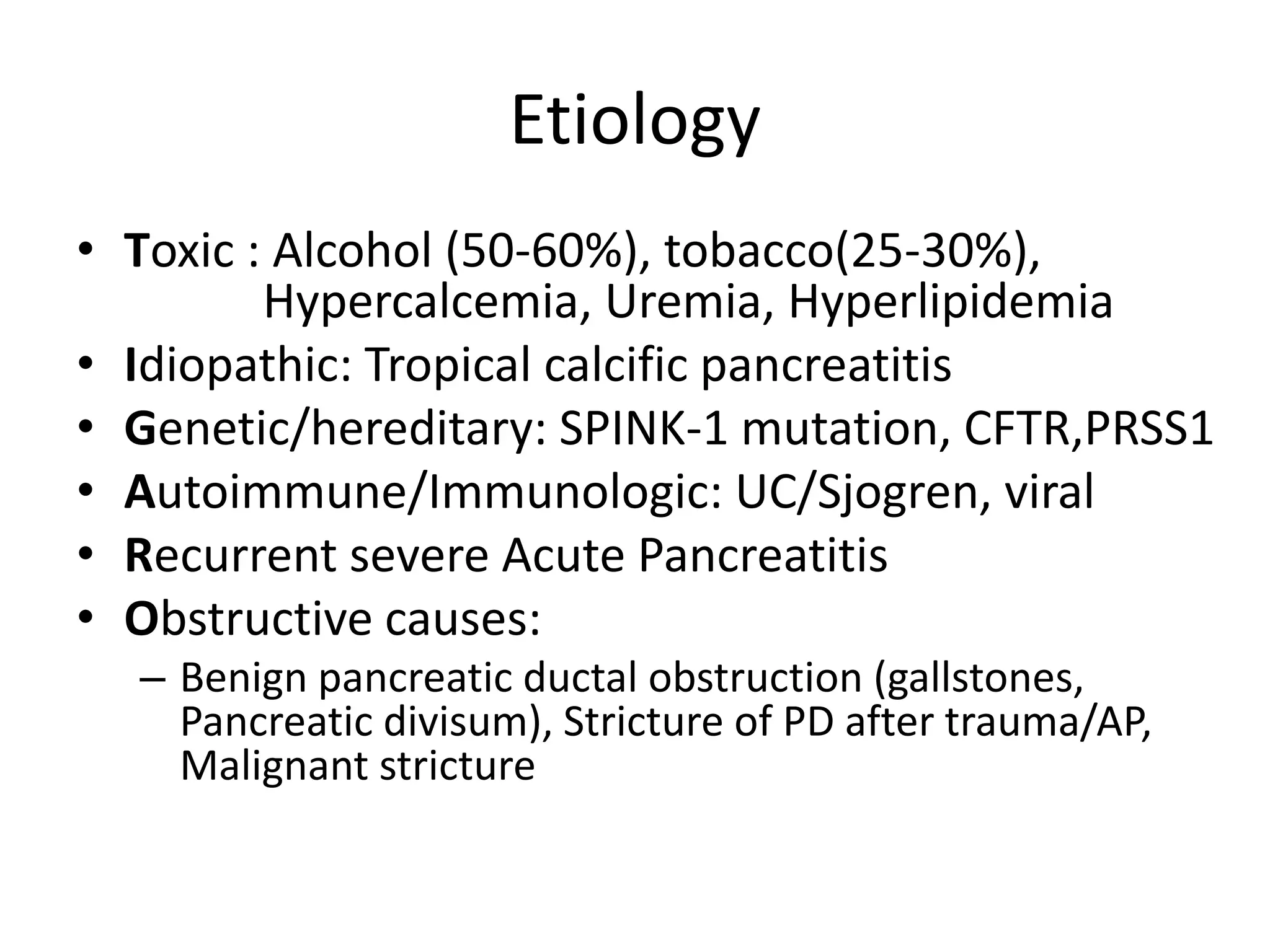Role and types of surgery in chronic pancreatitis | PPTX