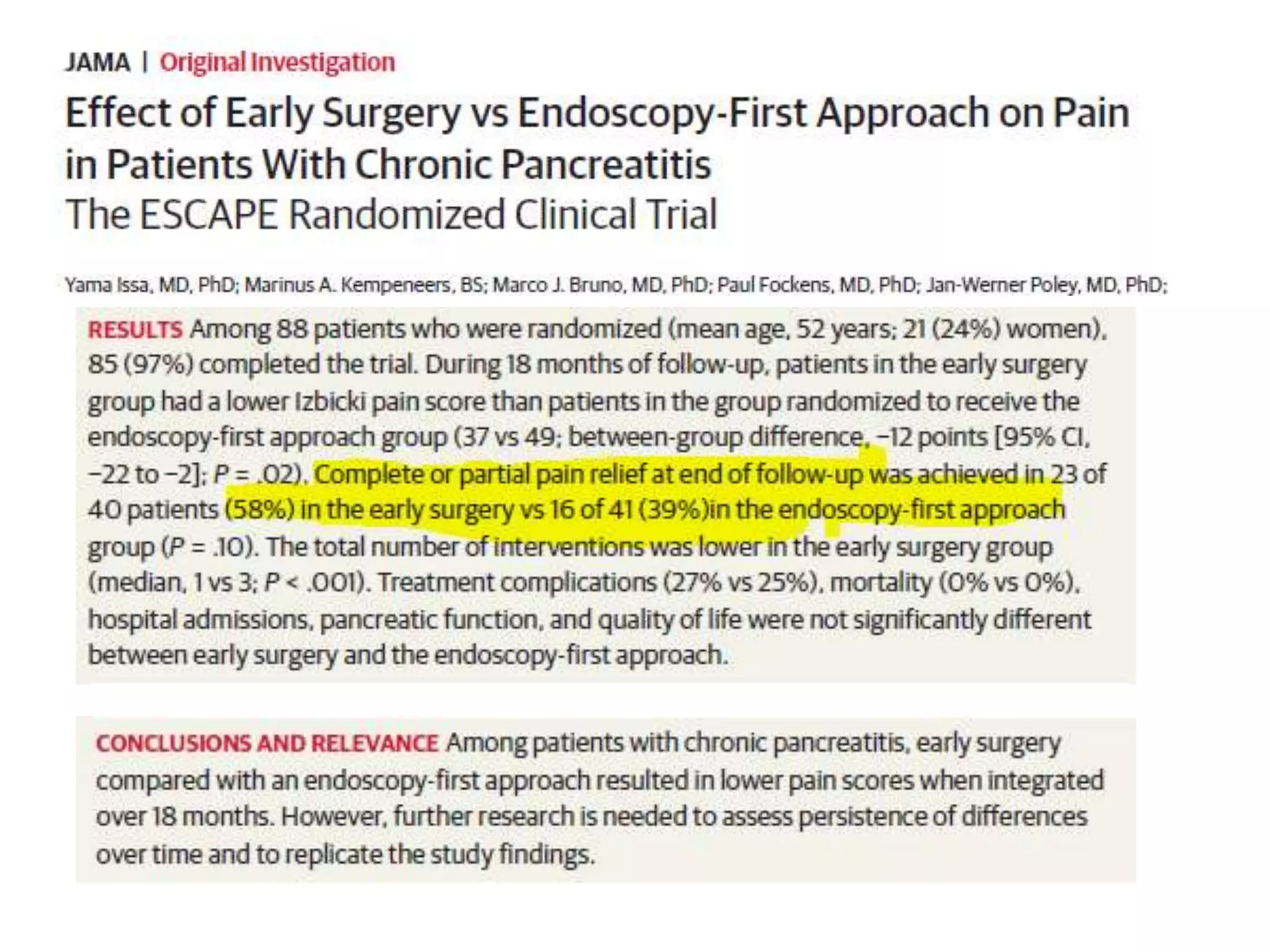 Role and types of surgery in chronic pancreatitis | PPTX
