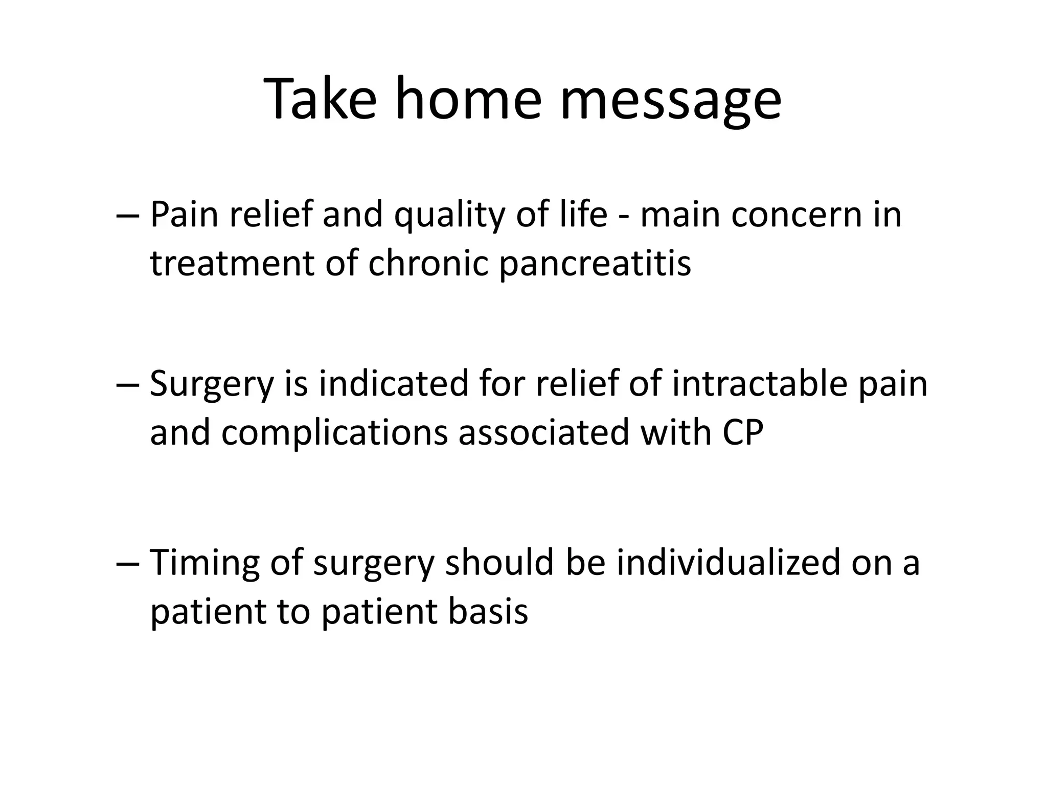 Role and types of surgery in chronic pancreatitis | PPTX