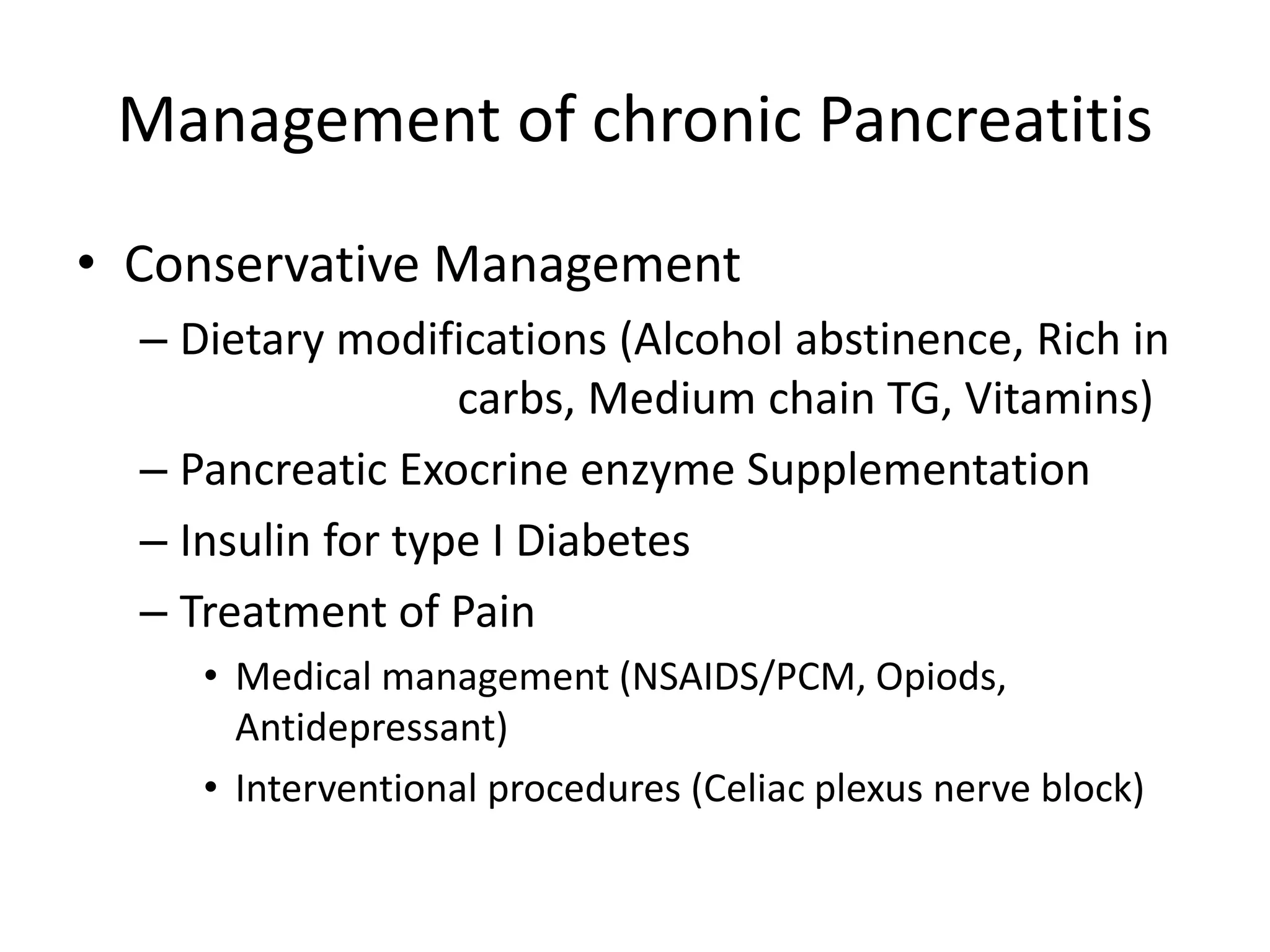 Role and types of surgery in chronic pancreatitis | PPTX
