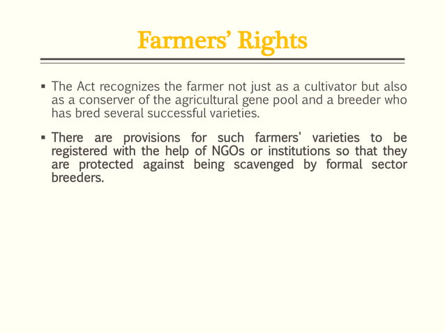 IPR in AGRICULTURE PLANT BREEDER'S FARMER'S RIGHTS | PPTX | Agriculture ...