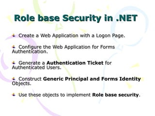 Rolebased security | PPT | Internet | Computing