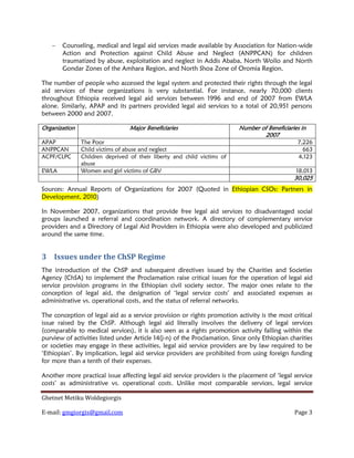 Role & contributions of ethiopian cs os in legal aid (english) | PDF