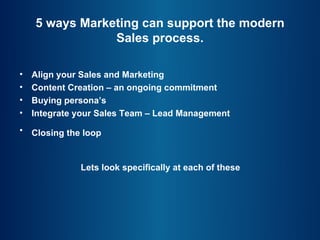 Role fo marketing supporting sales | PPT