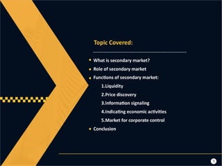 Role And Functions Of Secondary Market | PPT