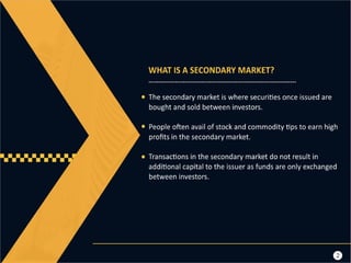 Role And Functions Of Secondary Market | PPT