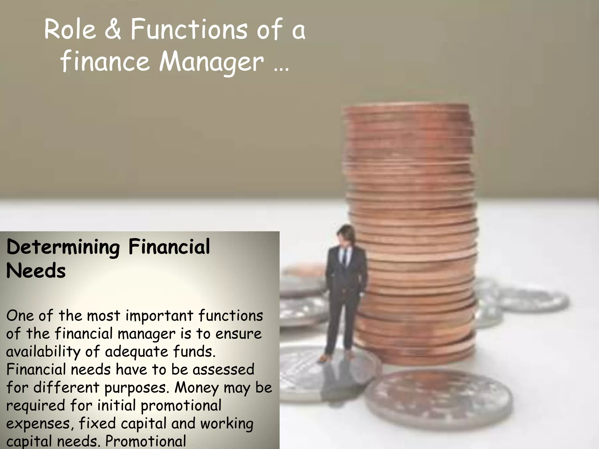 Role & functions of finance manager | PPTX