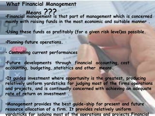 Role & functions of finance manager | PPTX