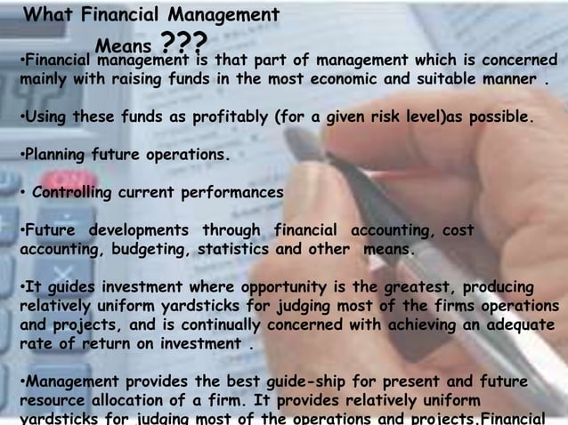 Role & functions of finance manager | PPTX