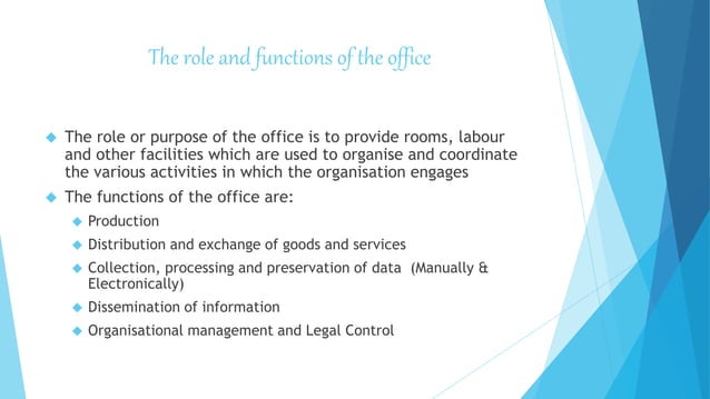 Role & functions of the office | PPTX | Data Storage and Warehousing ...