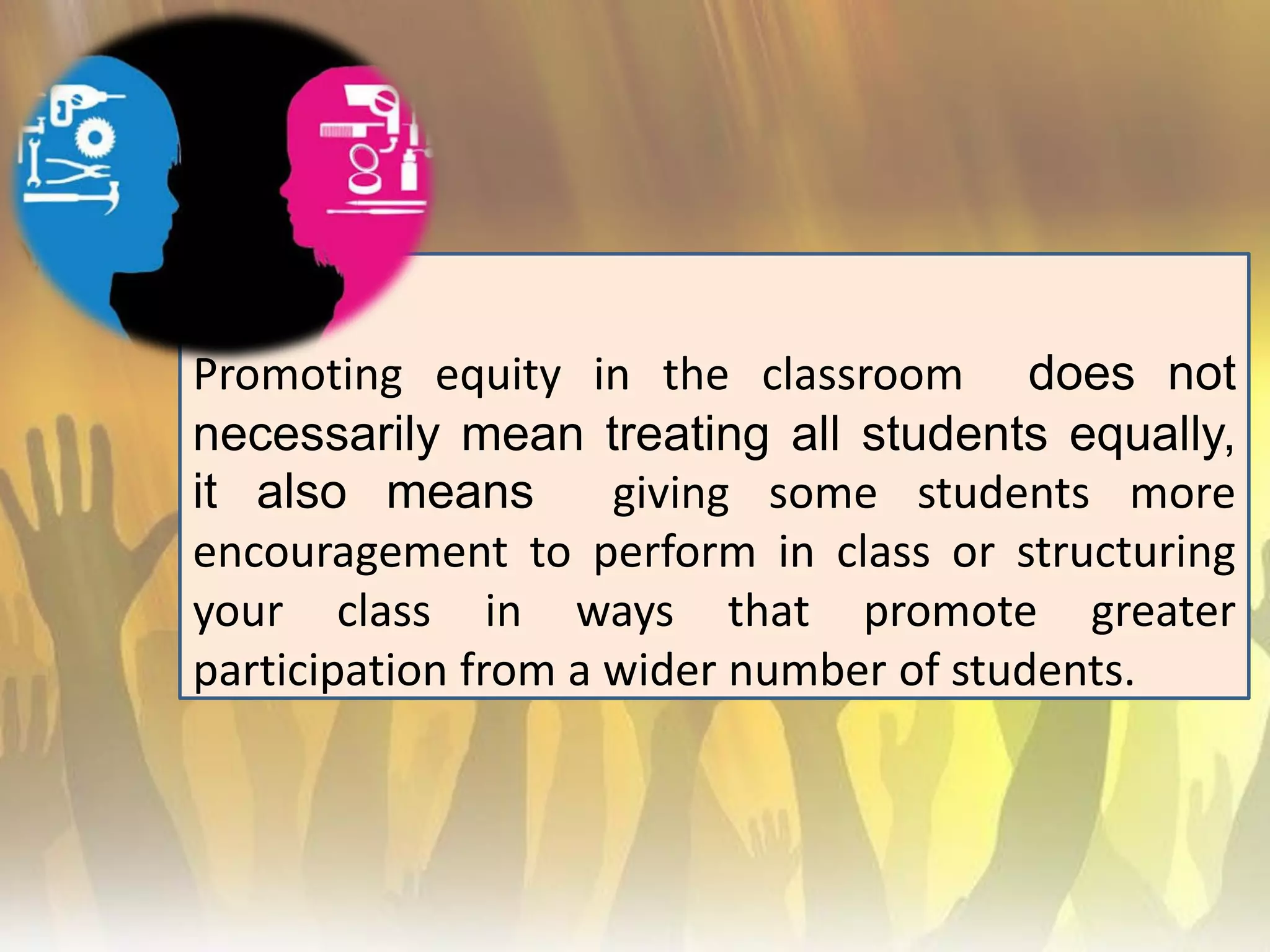 Role of classroom education in eradicating gender inequality | PDF
