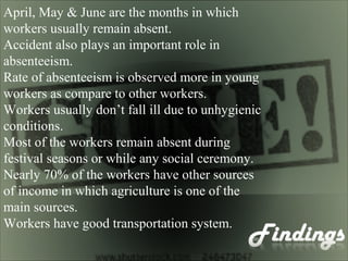 Role of Absenteeism in labor turnover | PPT