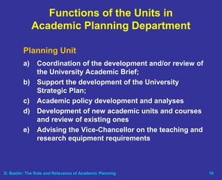 Role of academic planning in nigerian university system | PPT