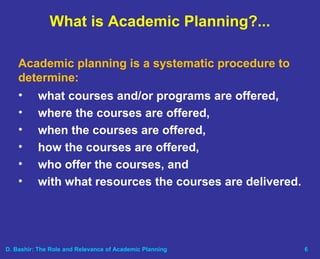 Role of academic planning in nigerian university system | PPT