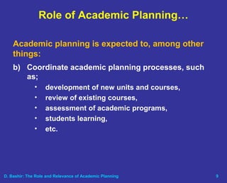 Role of academic planning in nigerian university system | PPT