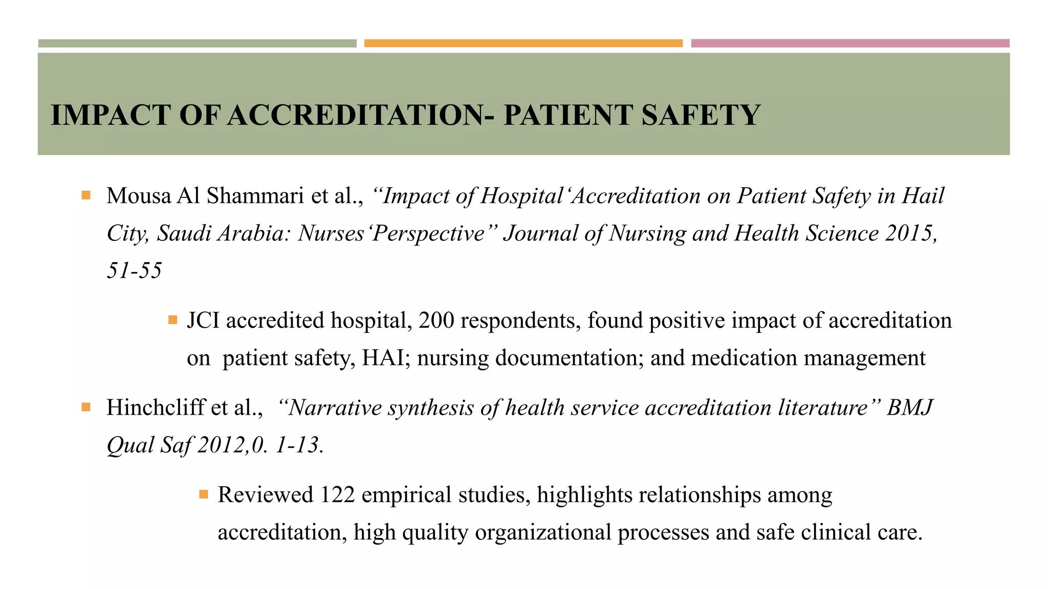 Role of accreditation on sustainability of hospitals | PPTX