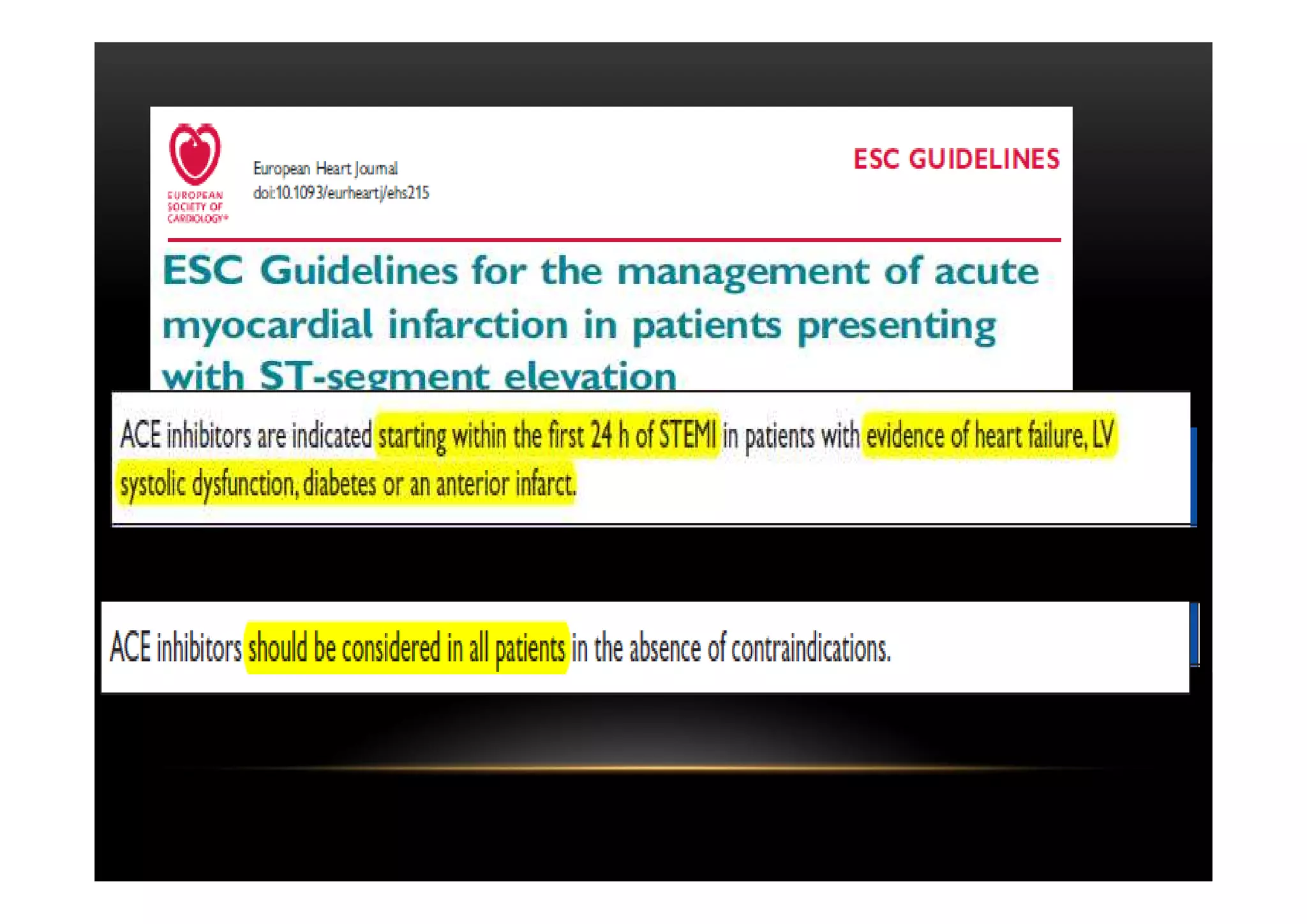 Role of ACE Inhibitors as Secondary Prevention in ACS | PPT
