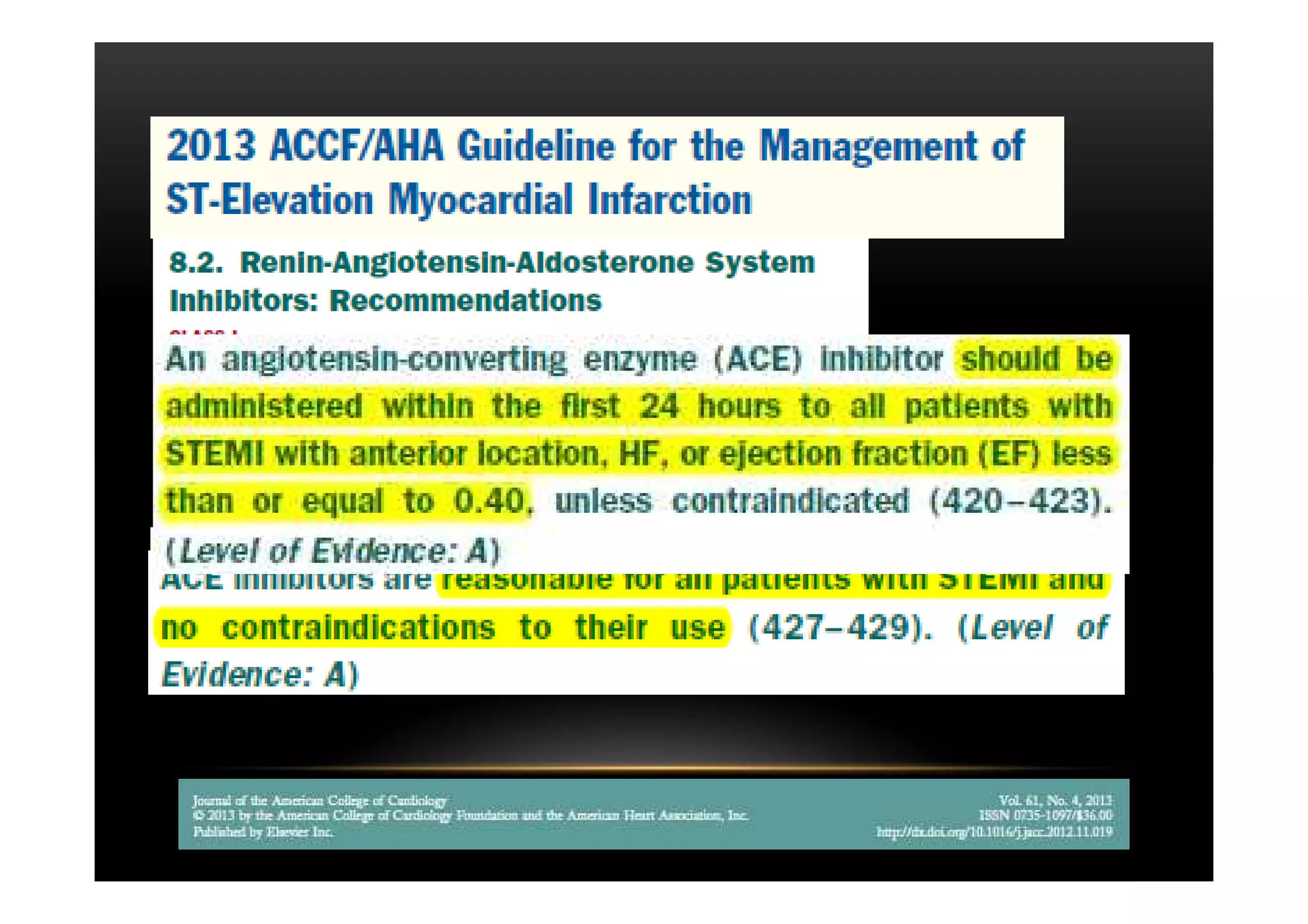 Role of ACE Inhibitors as Secondary Prevention in ACS | PPT