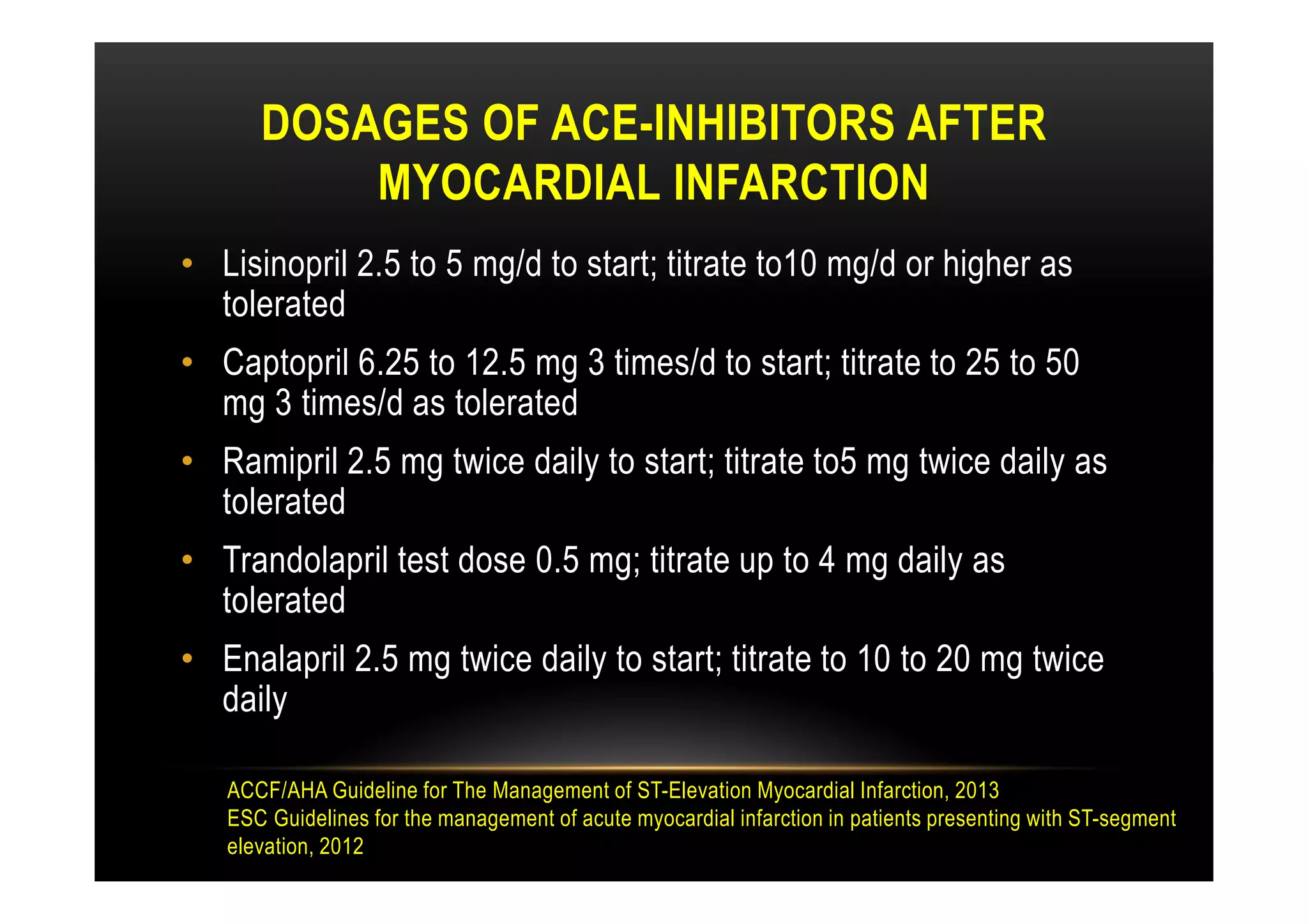 Role of ACE Inhibitors as Secondary Prevention in ACS | PPT