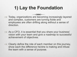 Role Of A CFO In Building A Successful Team | PPTX