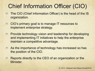 Role of a CIO (Hidayatul Haq Hidayat) | PPT