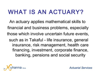 Role of actuaries in takaful indu st by i muhanna | PPT
