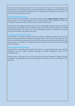 Role of a Customs Broker and Brokerage Operations | PDF