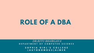 Role of a DBA | PDF