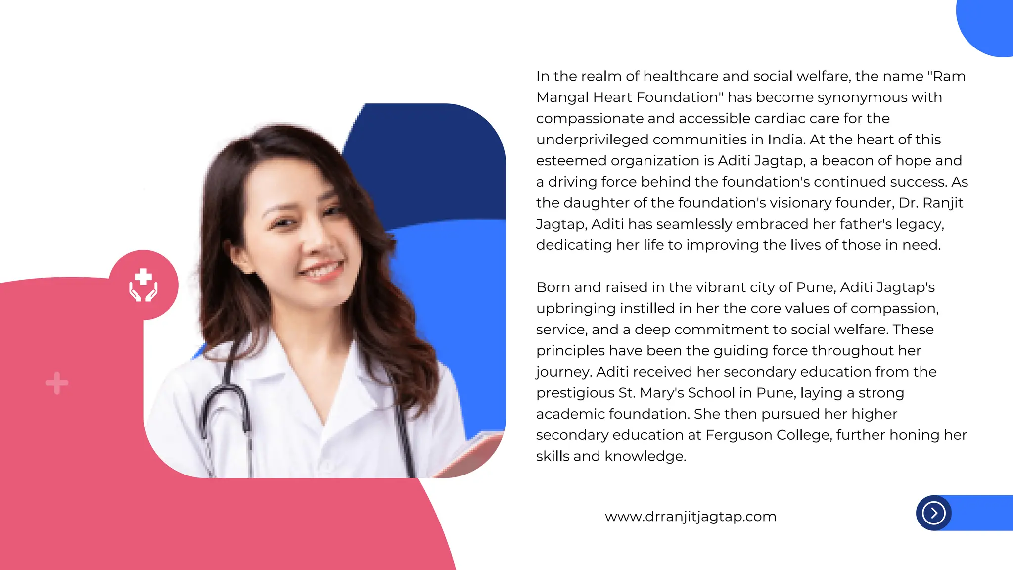 Role of Aditi Jagtap in Ram Mangal Heart Foundation | PPT