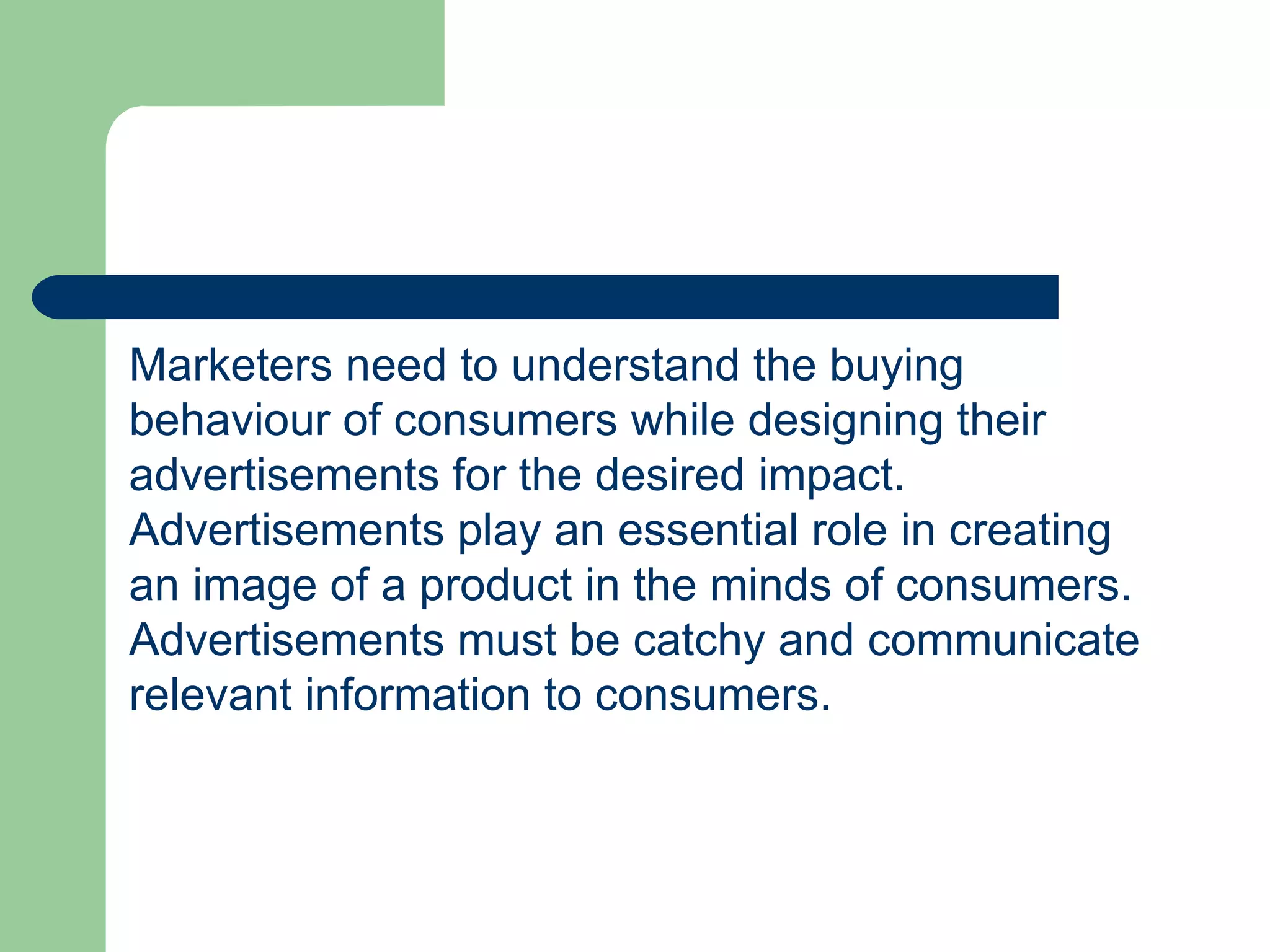 Role of advertisement in consumer behavior | PDF